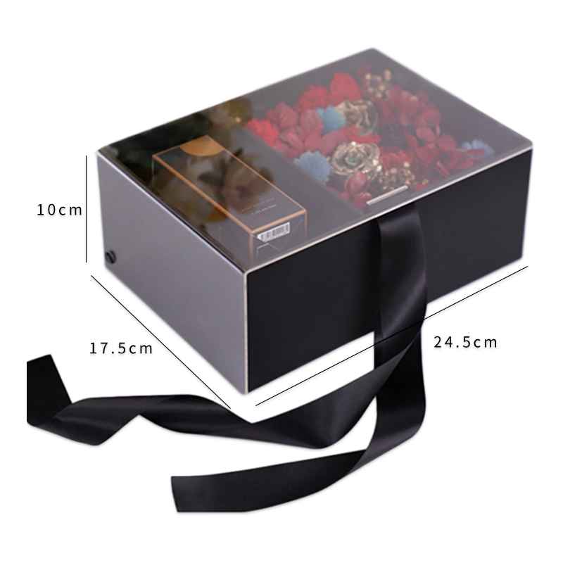 Transparent Flip Top Floral Packaging Box | Kali Custom Gift Boxes
