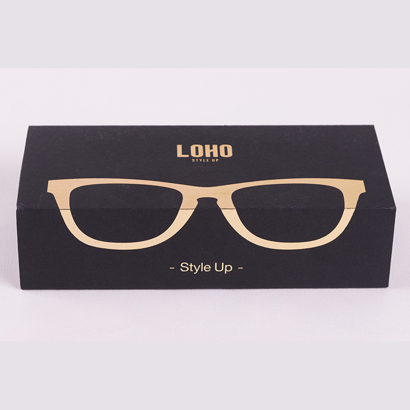 Black Rigid Cardboard Glasses Drawer Packaging Box | Custom Glasses ...