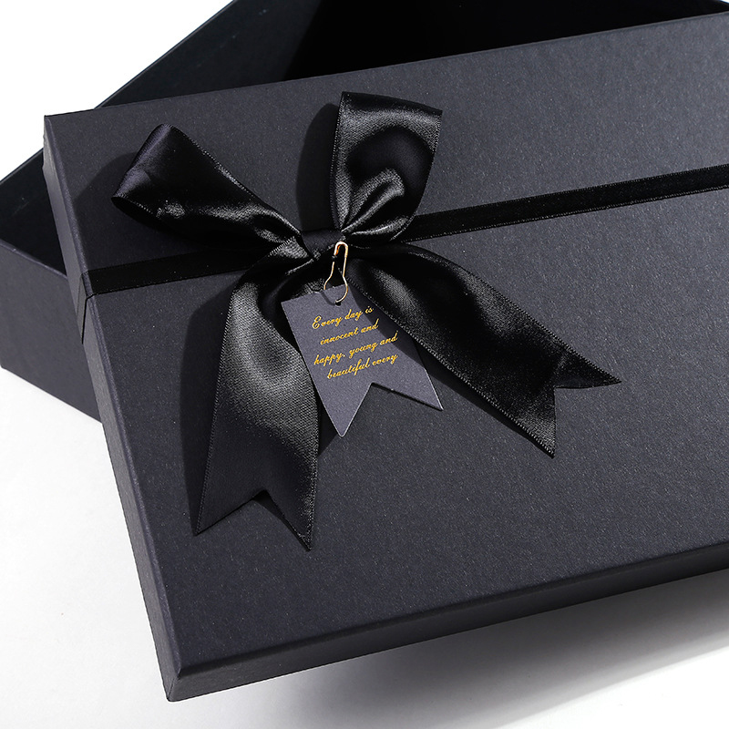 Rigid Scarf Gift Box With Ribbon Knot | Kali Custom Gift Packaging