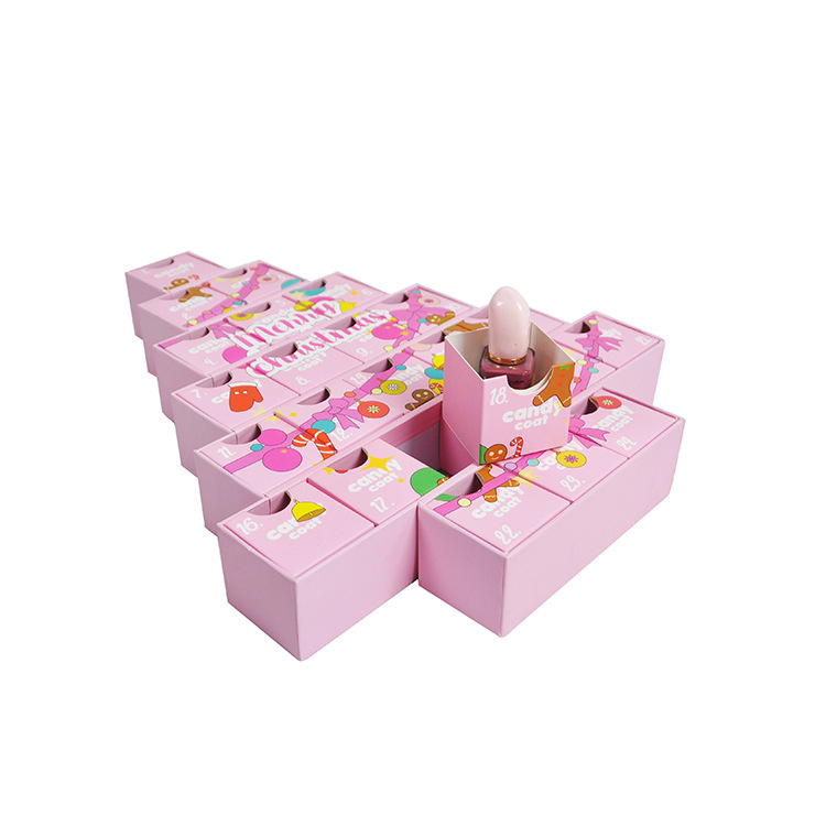 Empty Pink Christmas Tree Advent Calendars Wholesale | KALI Custom ...