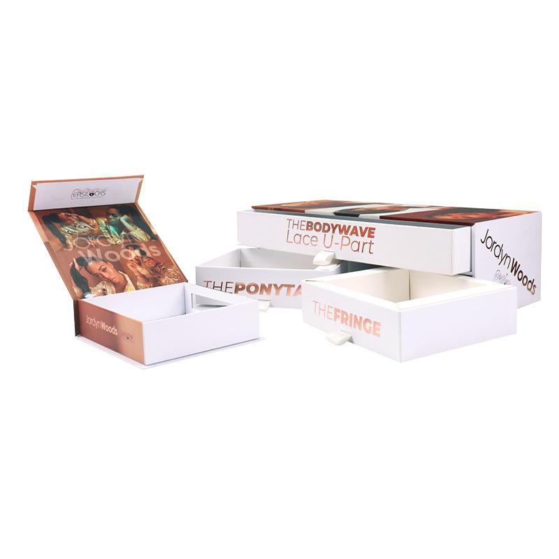 Luxury Double Drawer Hair Product Gift Packaging Boxes | KALI Custom ...