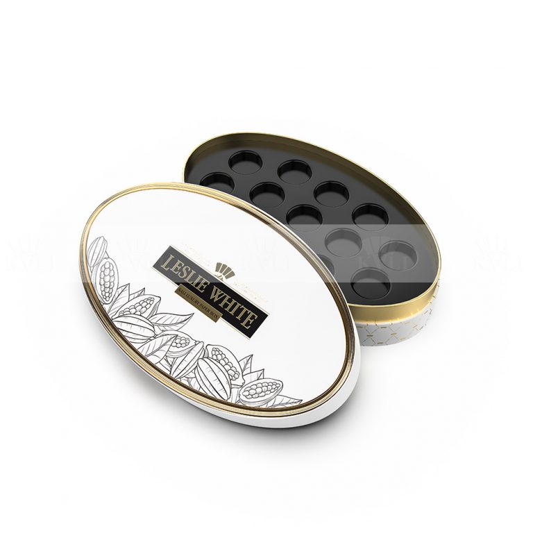 White Oval Shape Chocolate Box