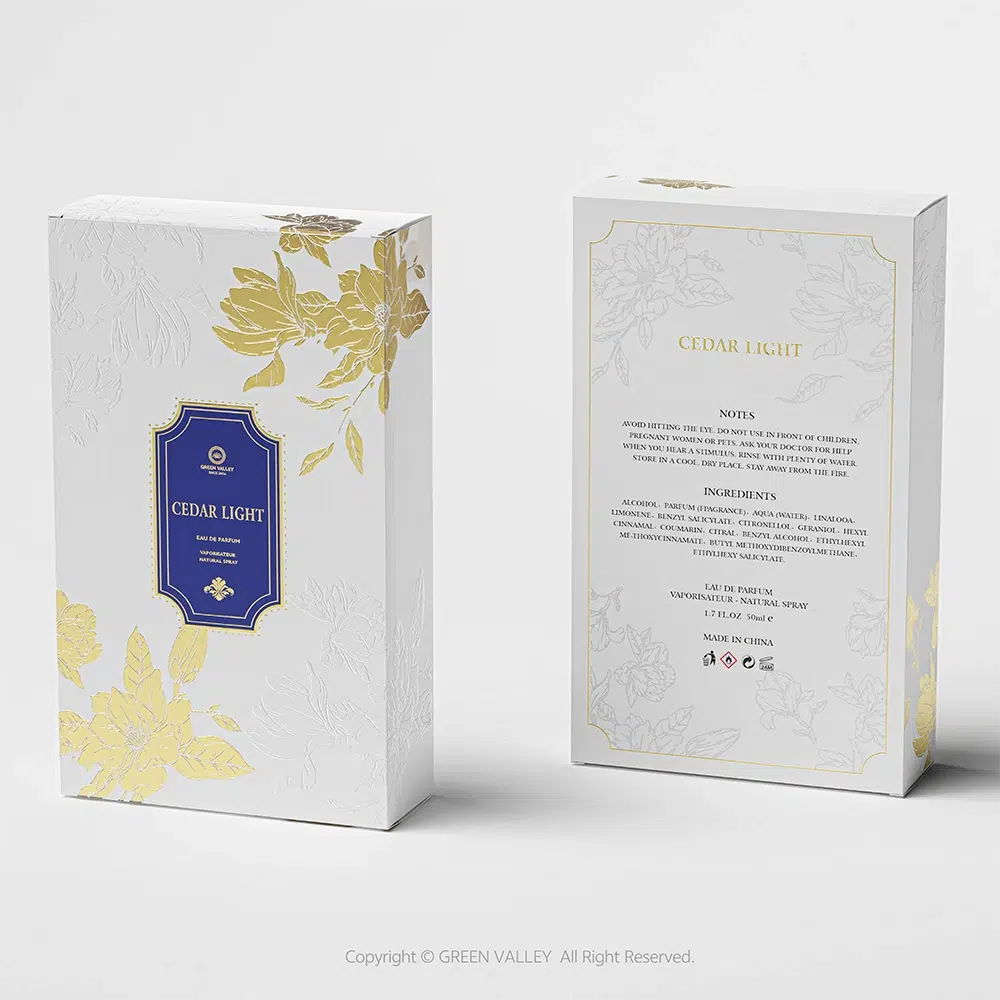 Custom Gold Floral Design Perfume Packaging Drawer Box 丨 KALI